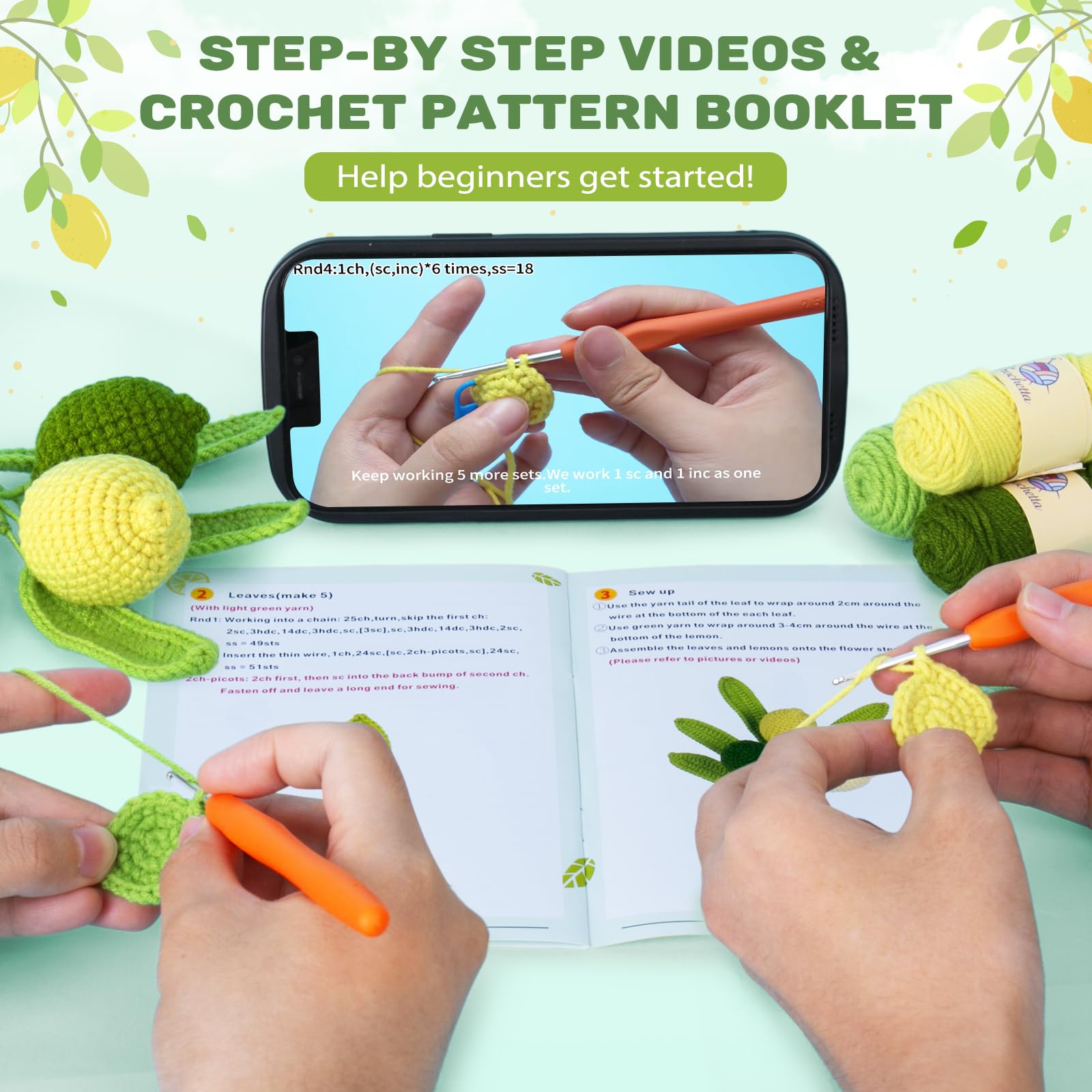 Snapklik.com : Crochetta Crochet Kit For Beginners, Crochet Kit W Step ...