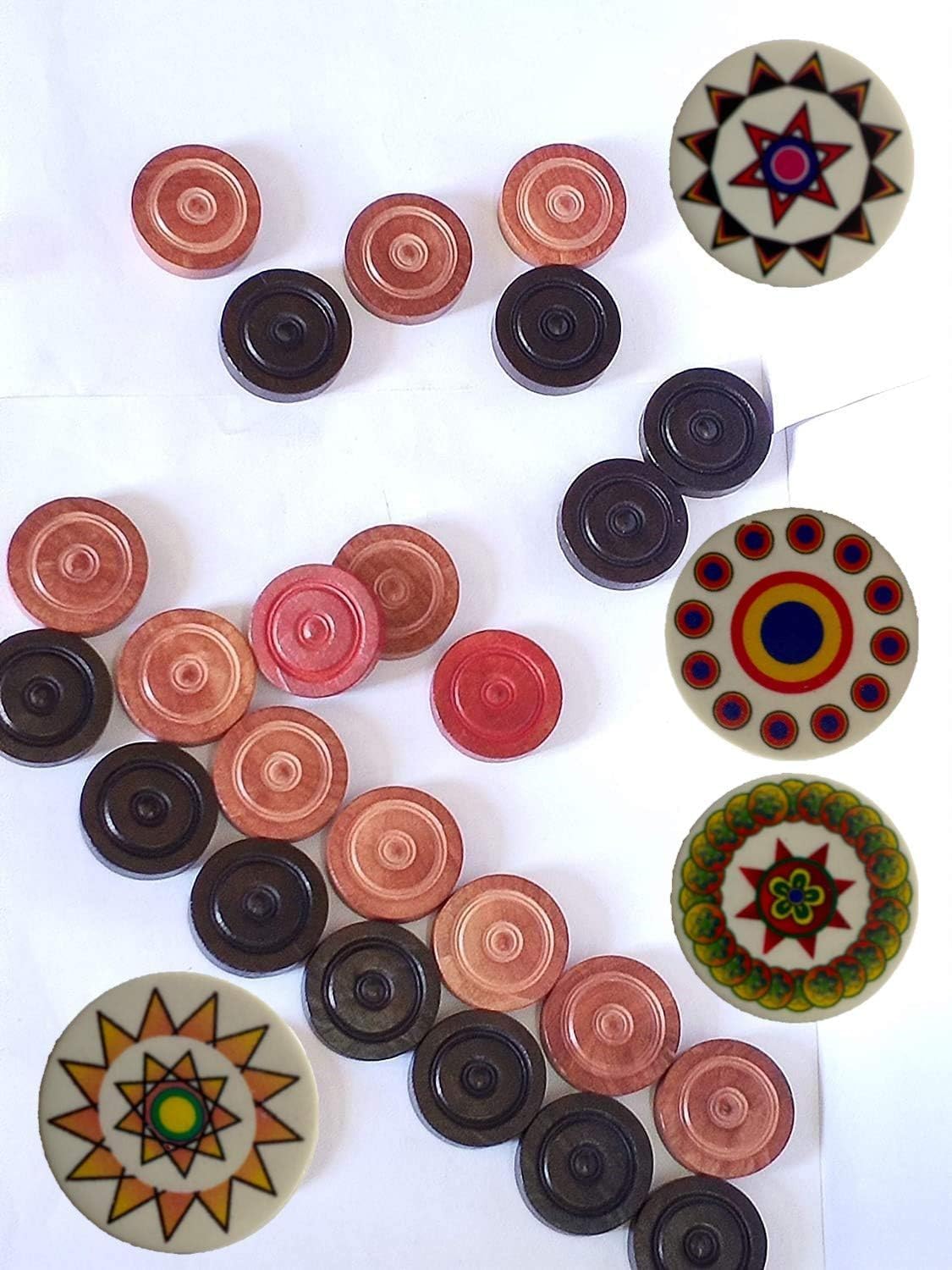 Amazon.com: Carrom Board Coins And Striker Professional Solid Set ...