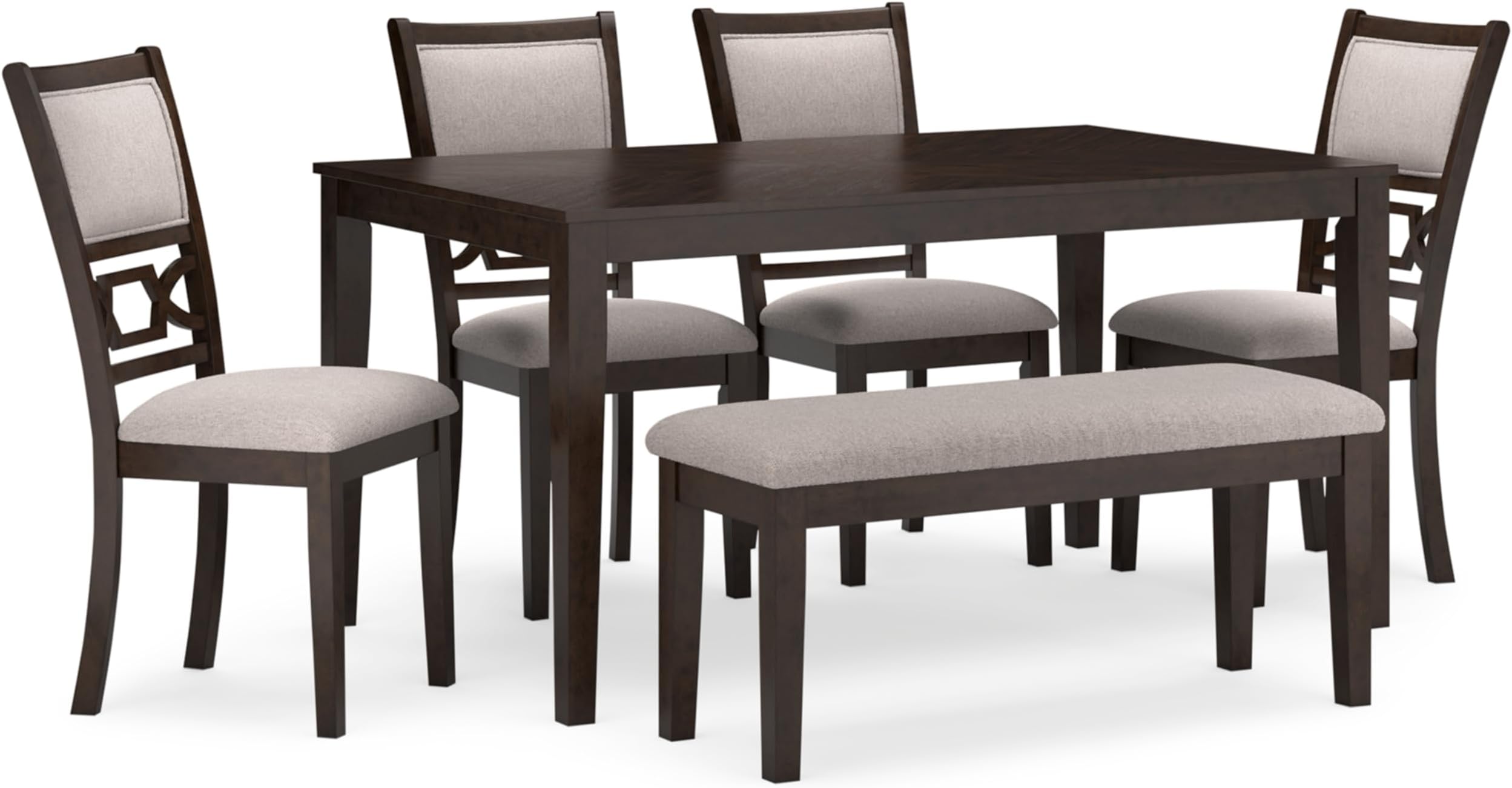 Amazon.com - Roundhill Furniture Birmingham 6-Piece Extendable Table ...