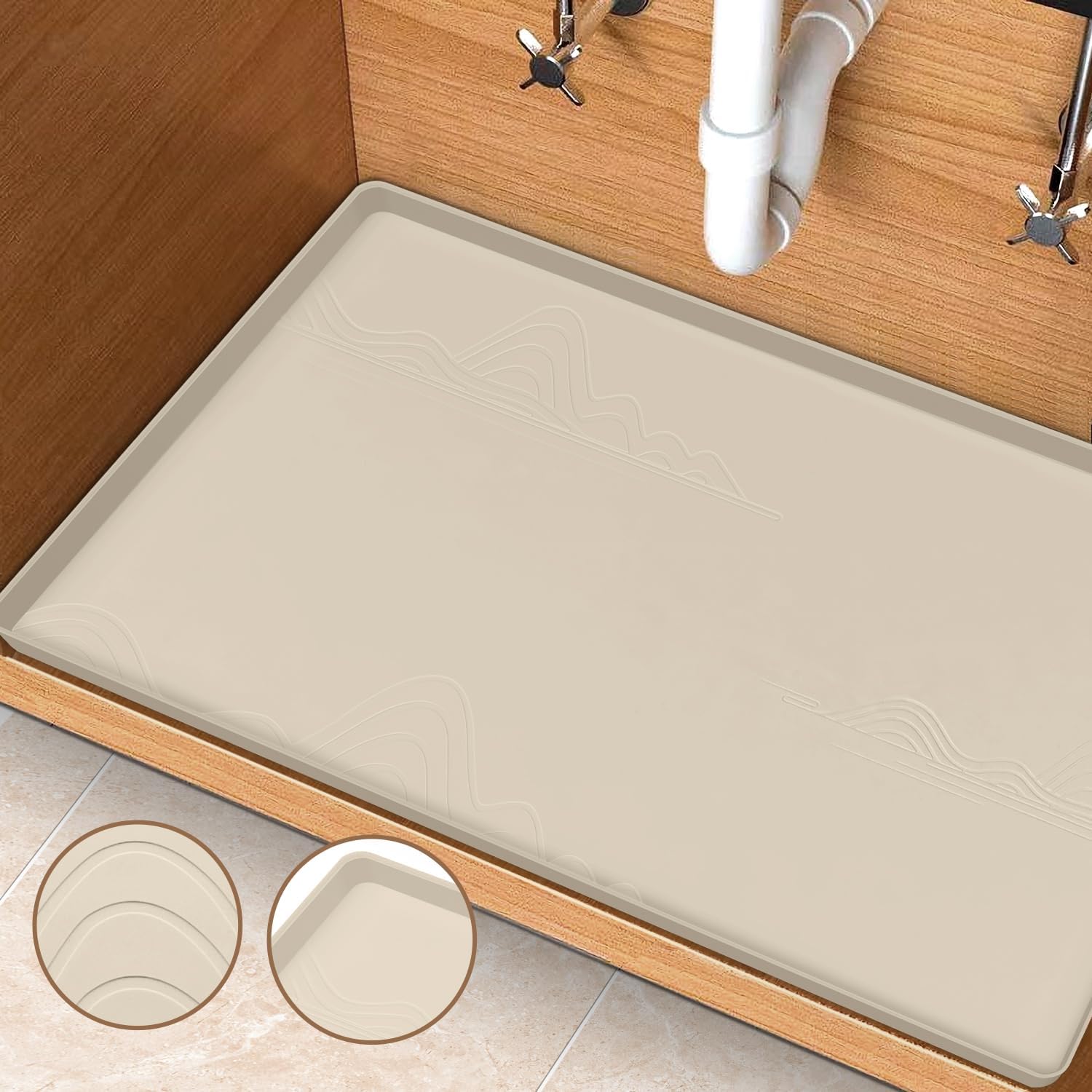 Amazon.com - Tullyllify Under Sink Mat 31x22, Silicone Under Kitchen ...