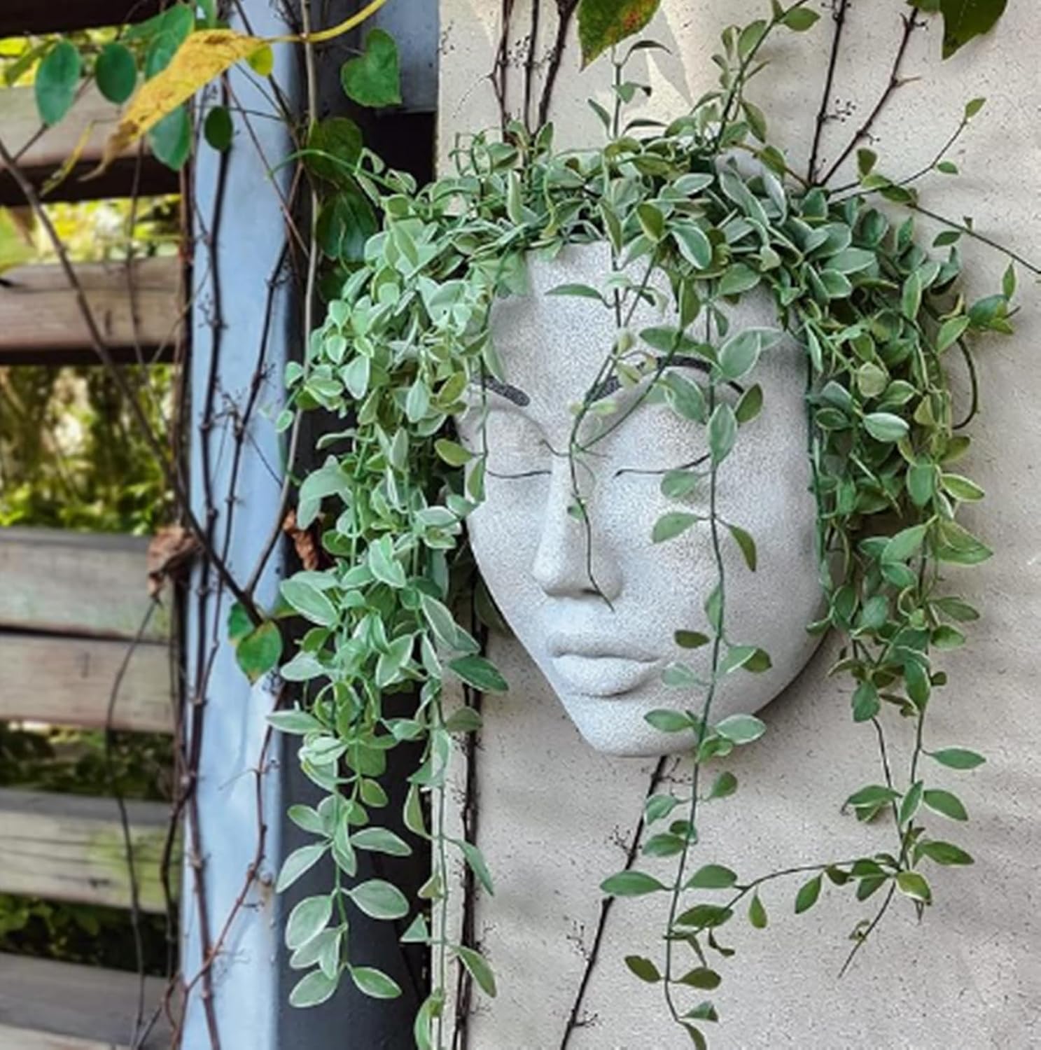 Amazon.com: Face Flowerpot Abstract Sculpture Wall Face Planter Pots ...