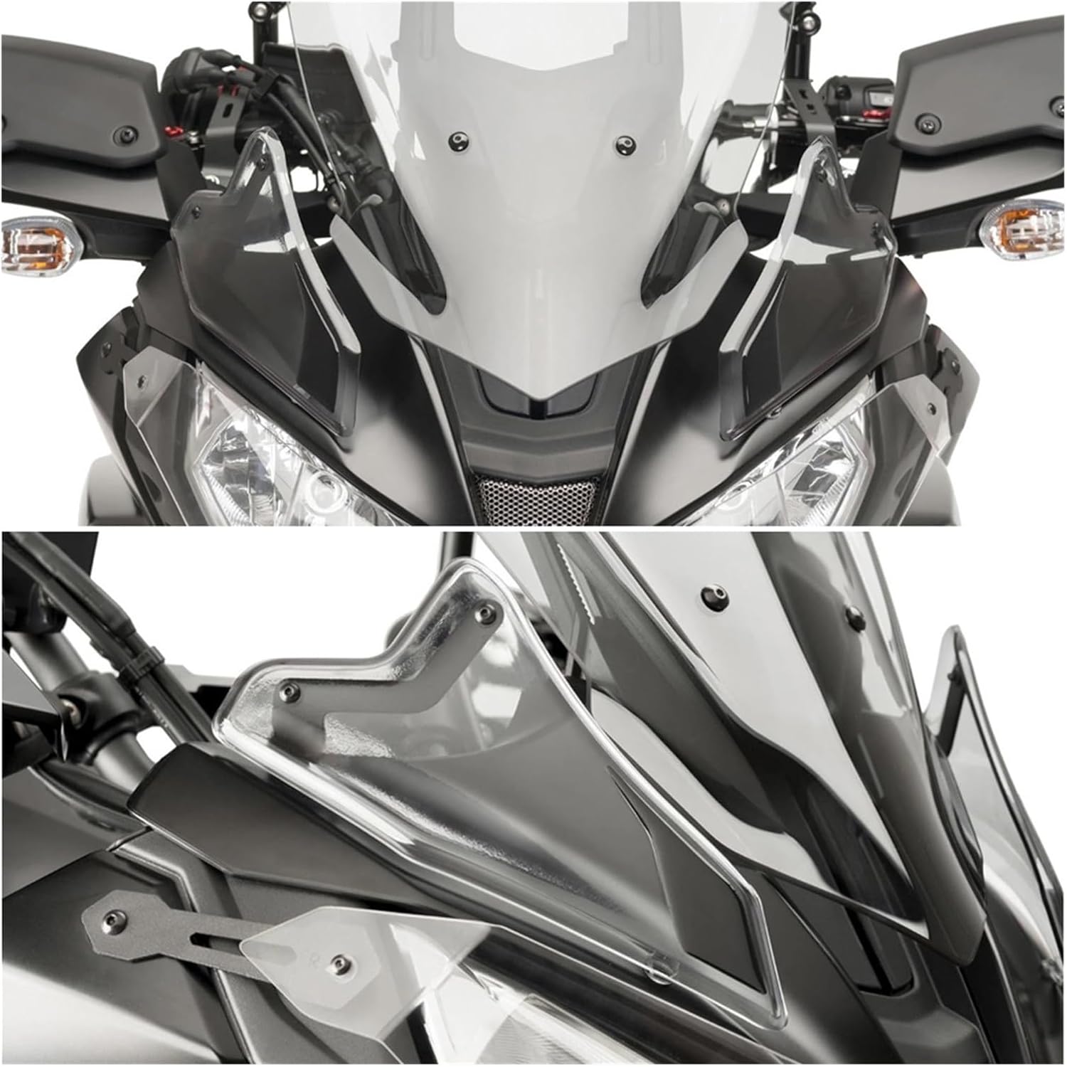 LNNRYP Motorcycle Side Wind Deflector Front Windshield Windscreen ...