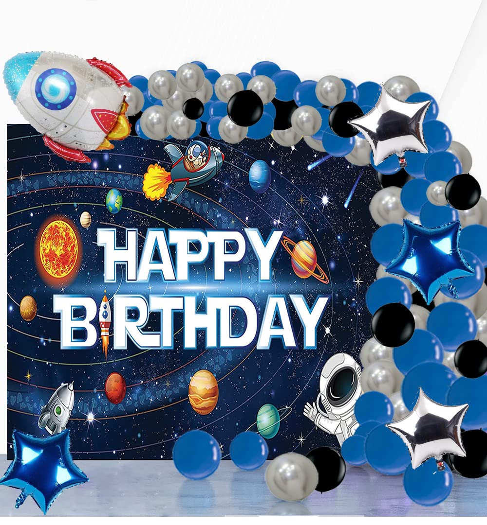 Buy Theme My Party Outer Space Theme Birthday Party Decorations Happy ...