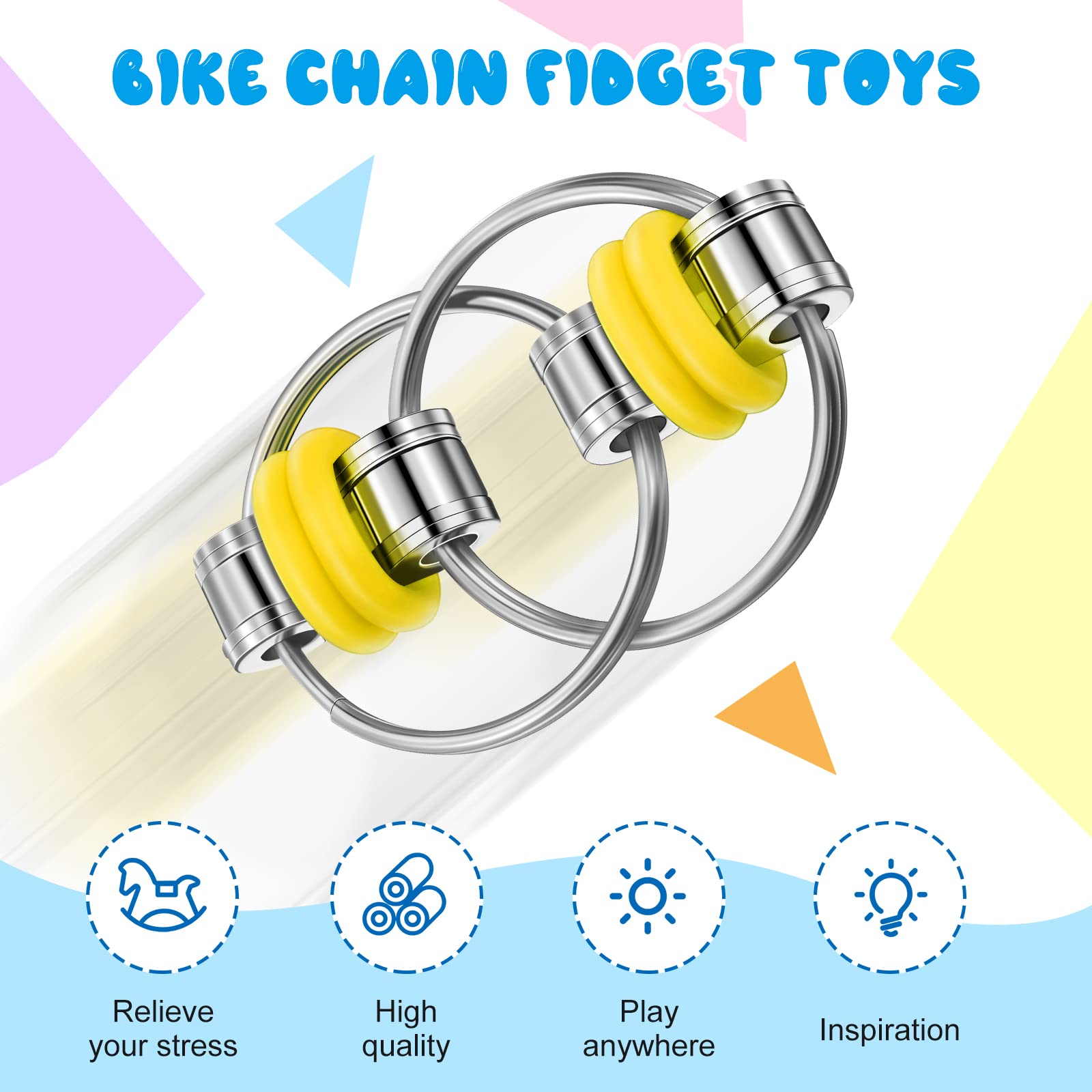 Snapklik.com : 20 Pcs Bike Fidget Chain Toy Bulk Chain Key Ring Fidget ...