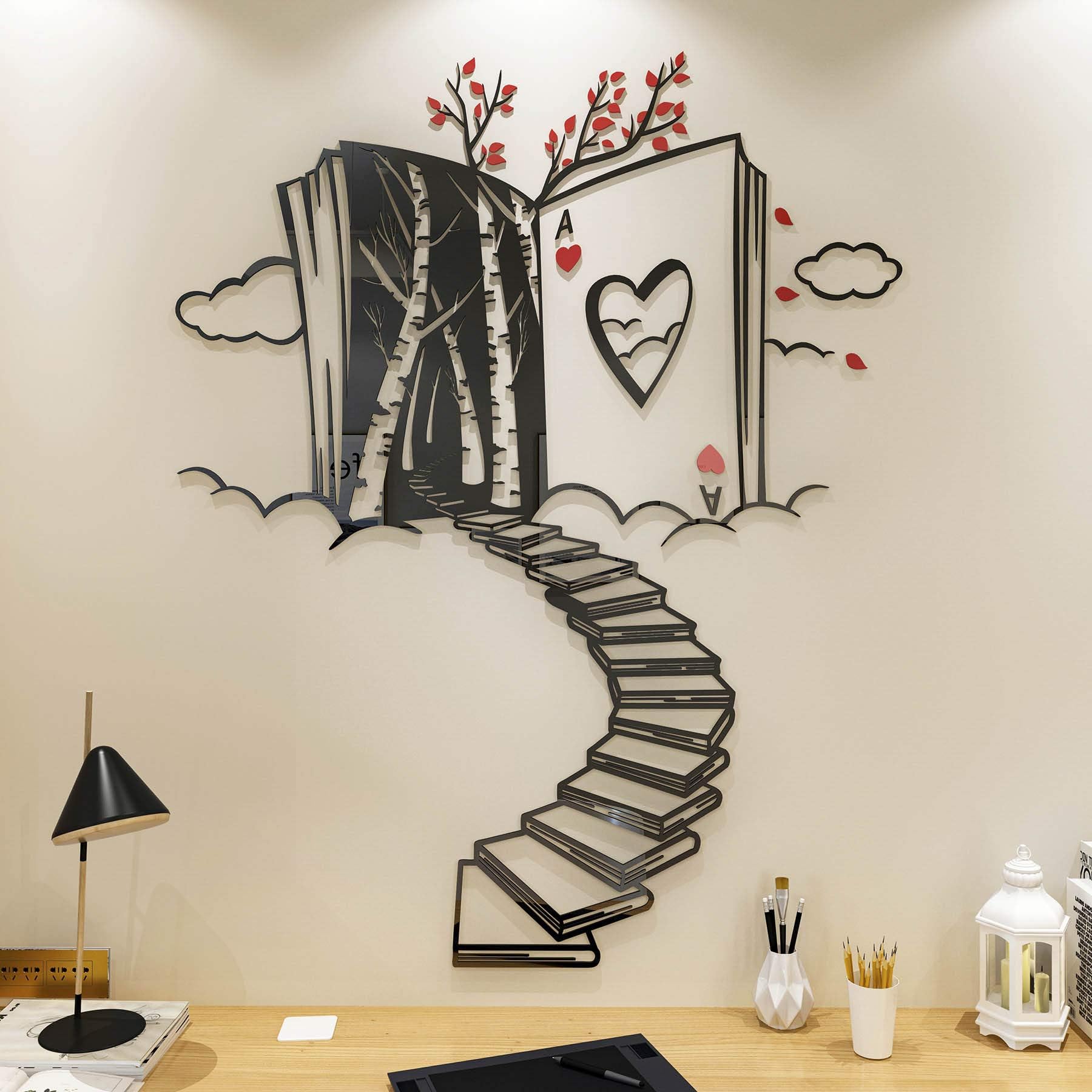 Amazon.com: 18" Keyhole 3D Window Wall Decal Enchanted Lantern Forest ...