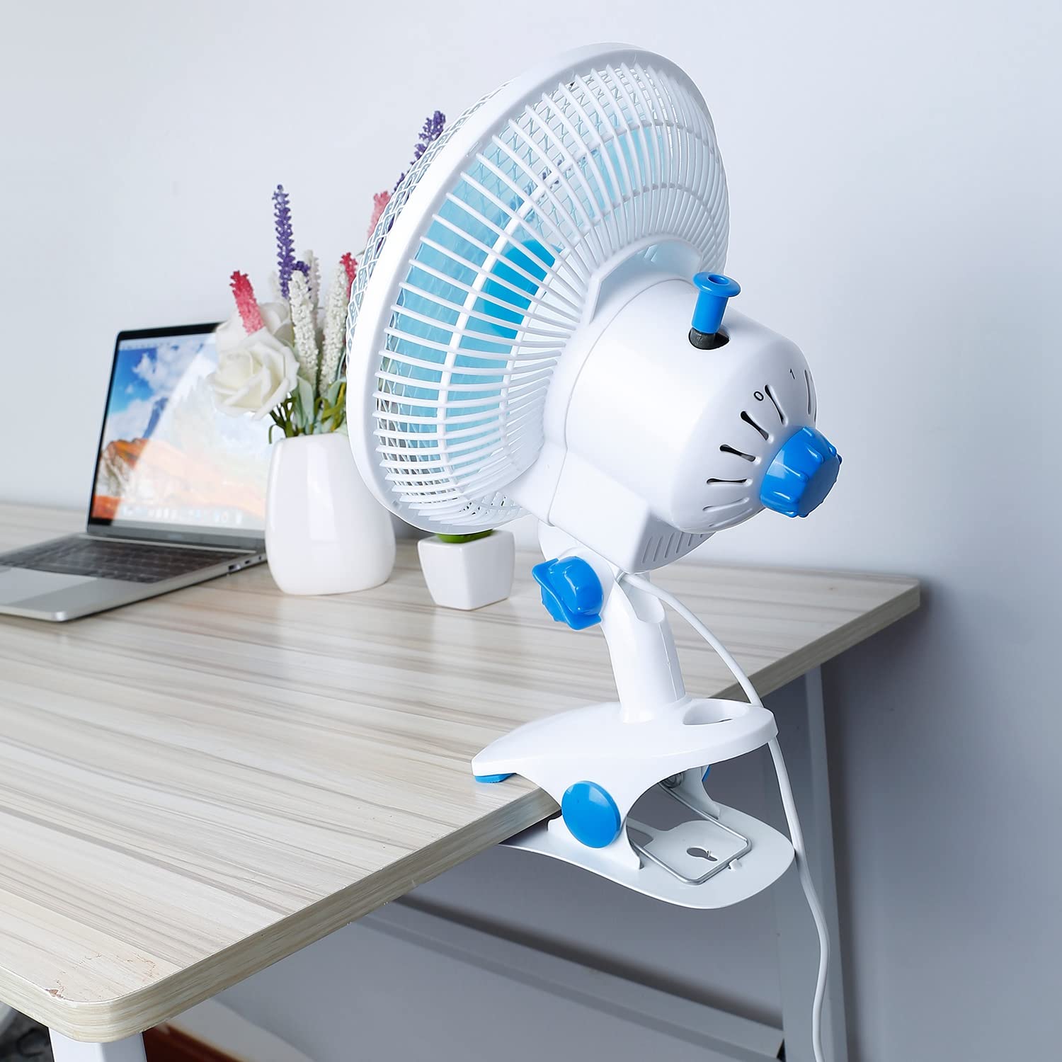 KOCASO 8 Inch Oscillating Clip on Fan, 2 Speed Settings Titling ...