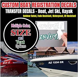 Amazon.com - Custom Registration Number Stickers - Boat Decal, Jetski ...