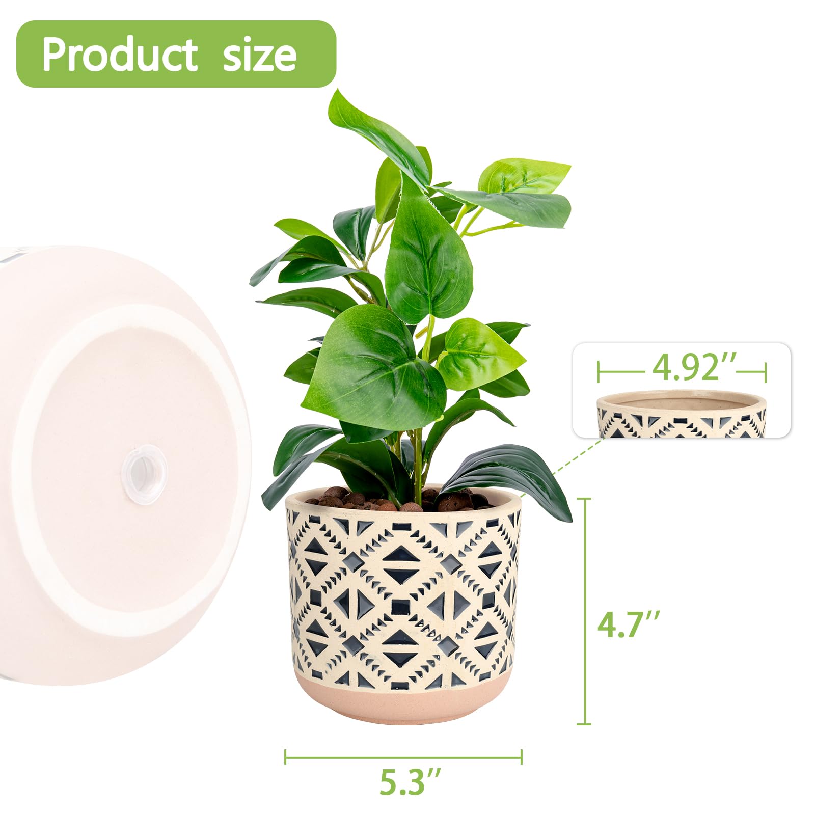 Snapklik.com : Ceramic Planter 4 Inch Plant Pots Indoor Outdoor Planter ...