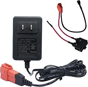 ToiCottage Red Square Socket 24V Battery Charger and Battery Wire for ...