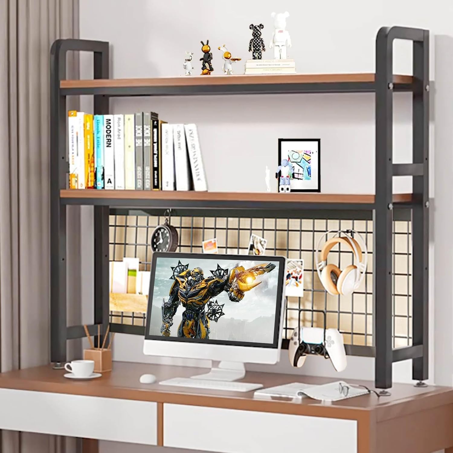 Amazon.com: Freestanding Desktop Bookshelf Office Desk Bookcase ...