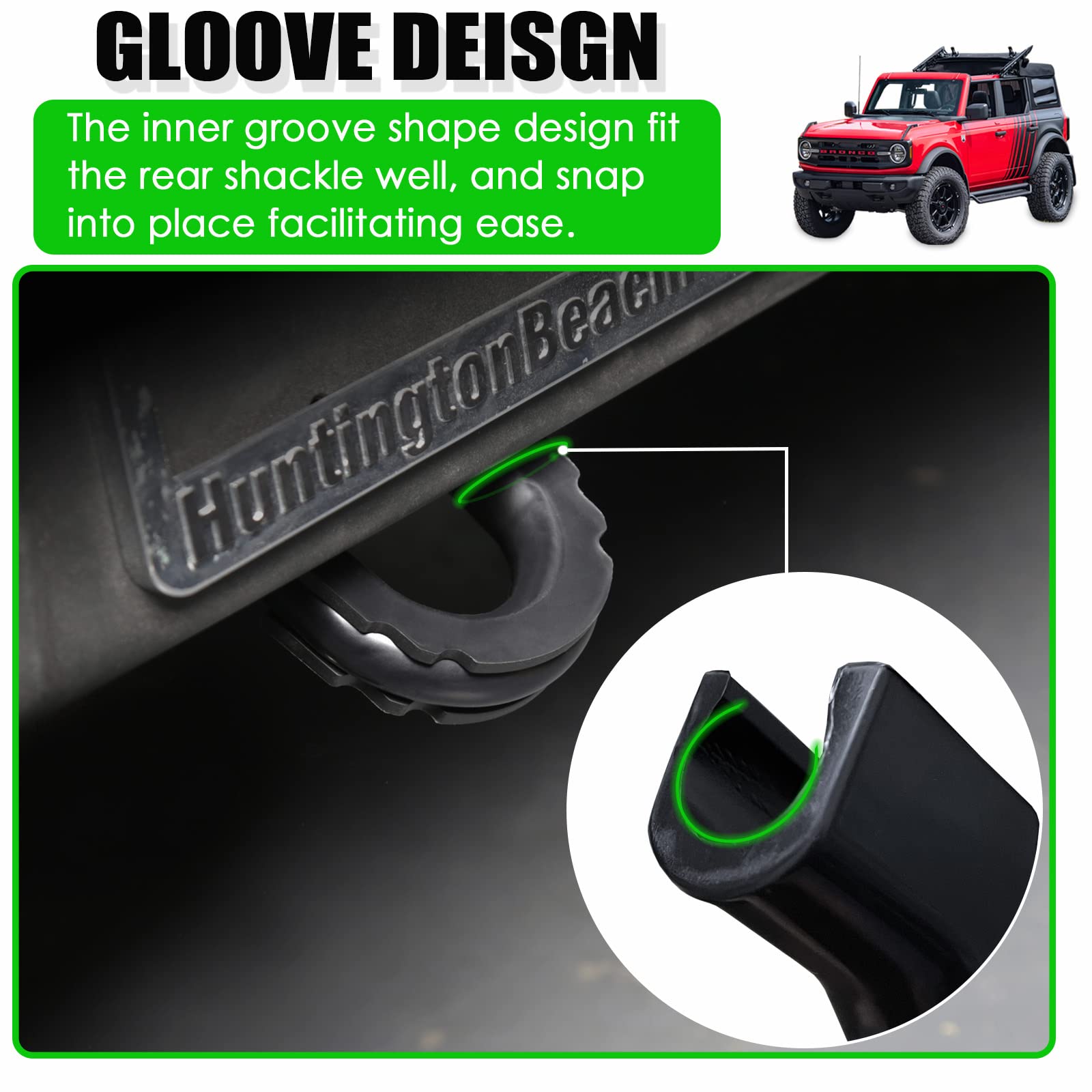 Snapklik.com : ANMOSVO Rear Shackle Isolators For Ford Bronco 2021 2022 ...