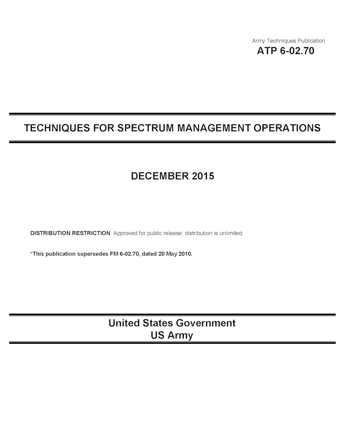 Army Techniques Publication ATP 6-02.70 Techniques for Spectrum ...