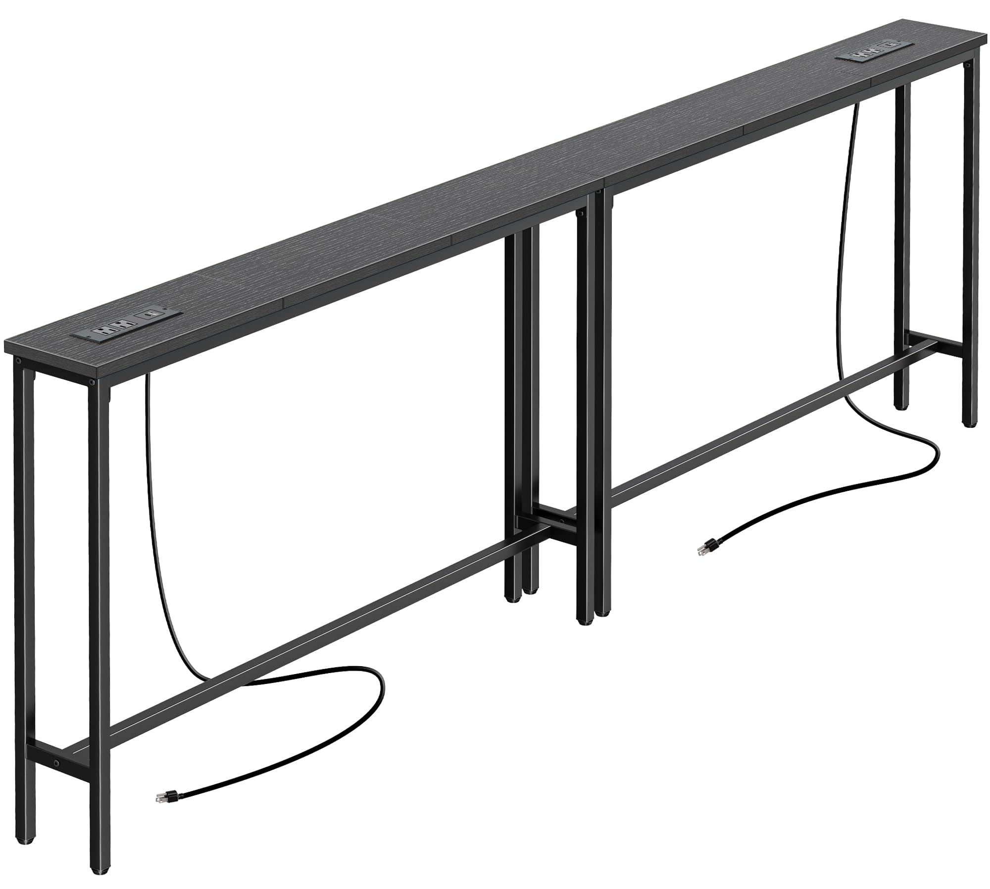Amazon.com: SUPERJARE 5.9 Inch Narrow Console Table with Outlet, Sofa ...