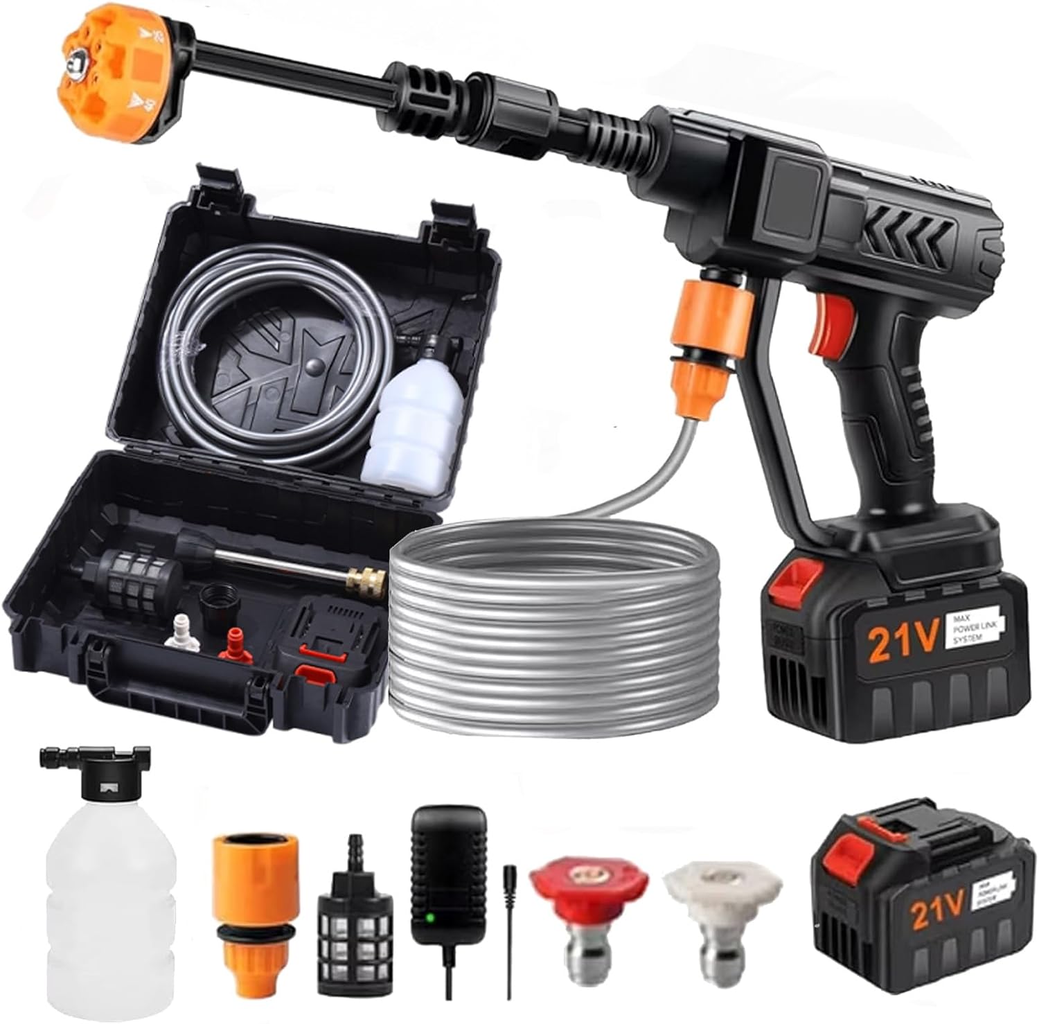 Amazon.com : Portable Cordless Pressure Washer, 500 PSI Battery Powered ...