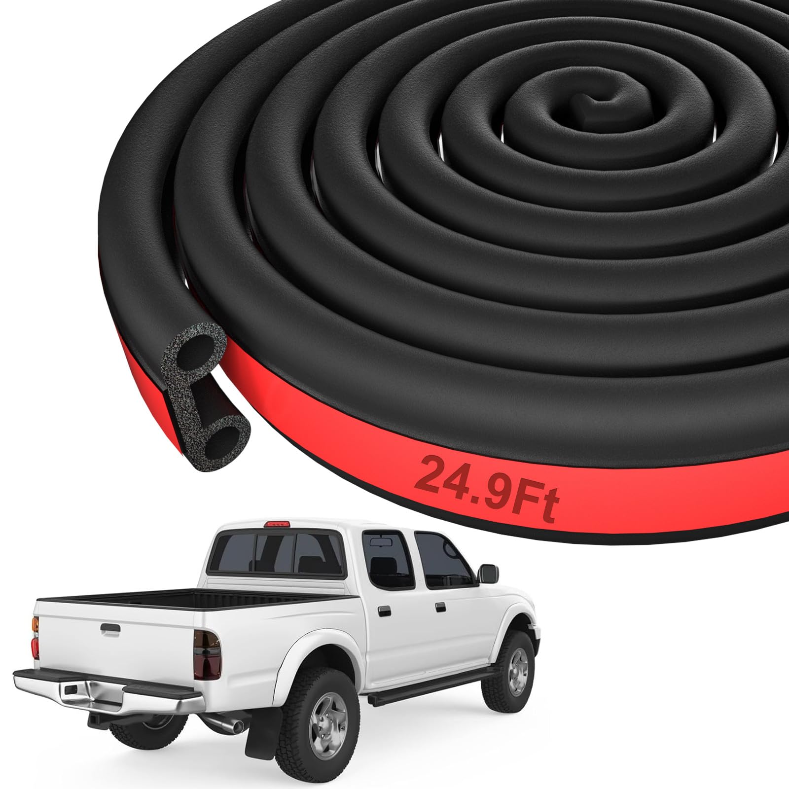 Amazon.com: Tailgate Seal Kit Rubber Adhesive - Hzetuu 24.9-Feet ...