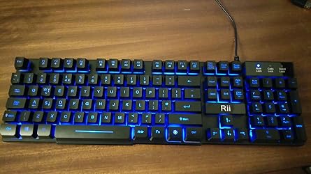 Rii Gaming Keyboard, RK100 Light Up Keyboard Mechanical Feeling ...
