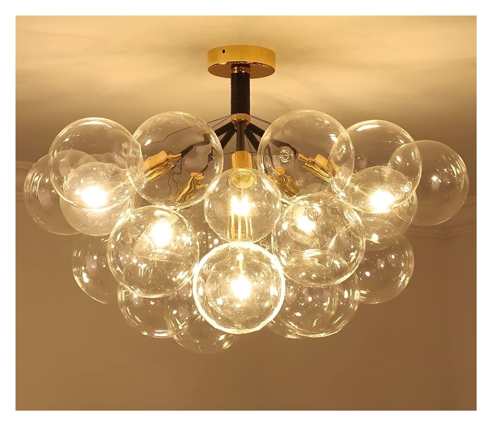 NEWNAN Contemporary Bubble Ball Shape Ceiling Light Semi Flush Mount ...