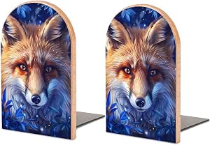 Amazon.com: Cute Fox Book Ends Wood Bookends Book Holder Book Stand ...