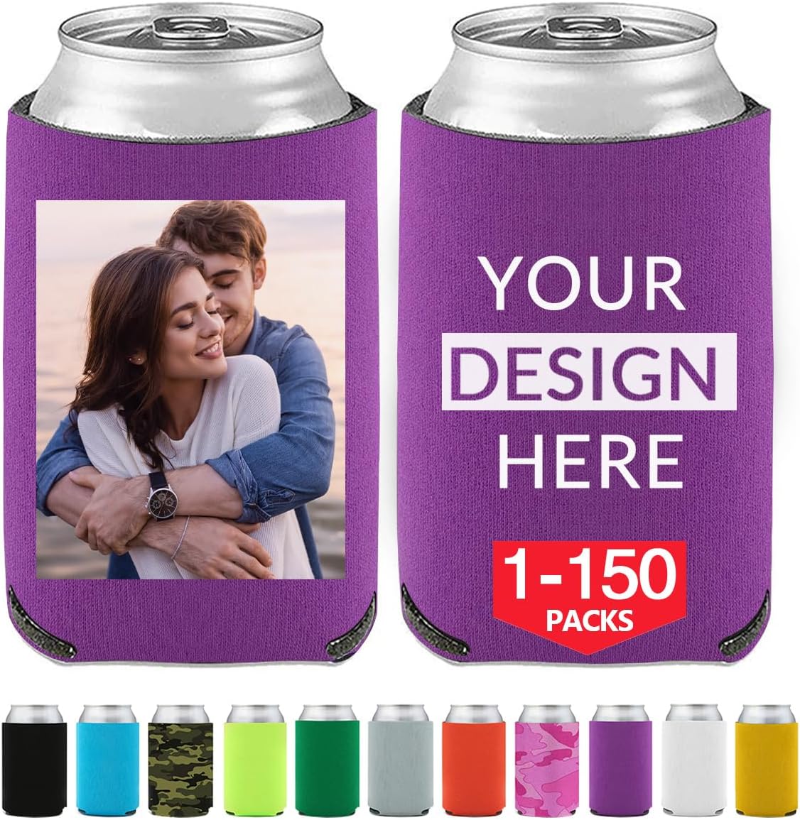 Amazon.com: Personalized Beer Can Coolers Sleeves Bulk Custom ...
