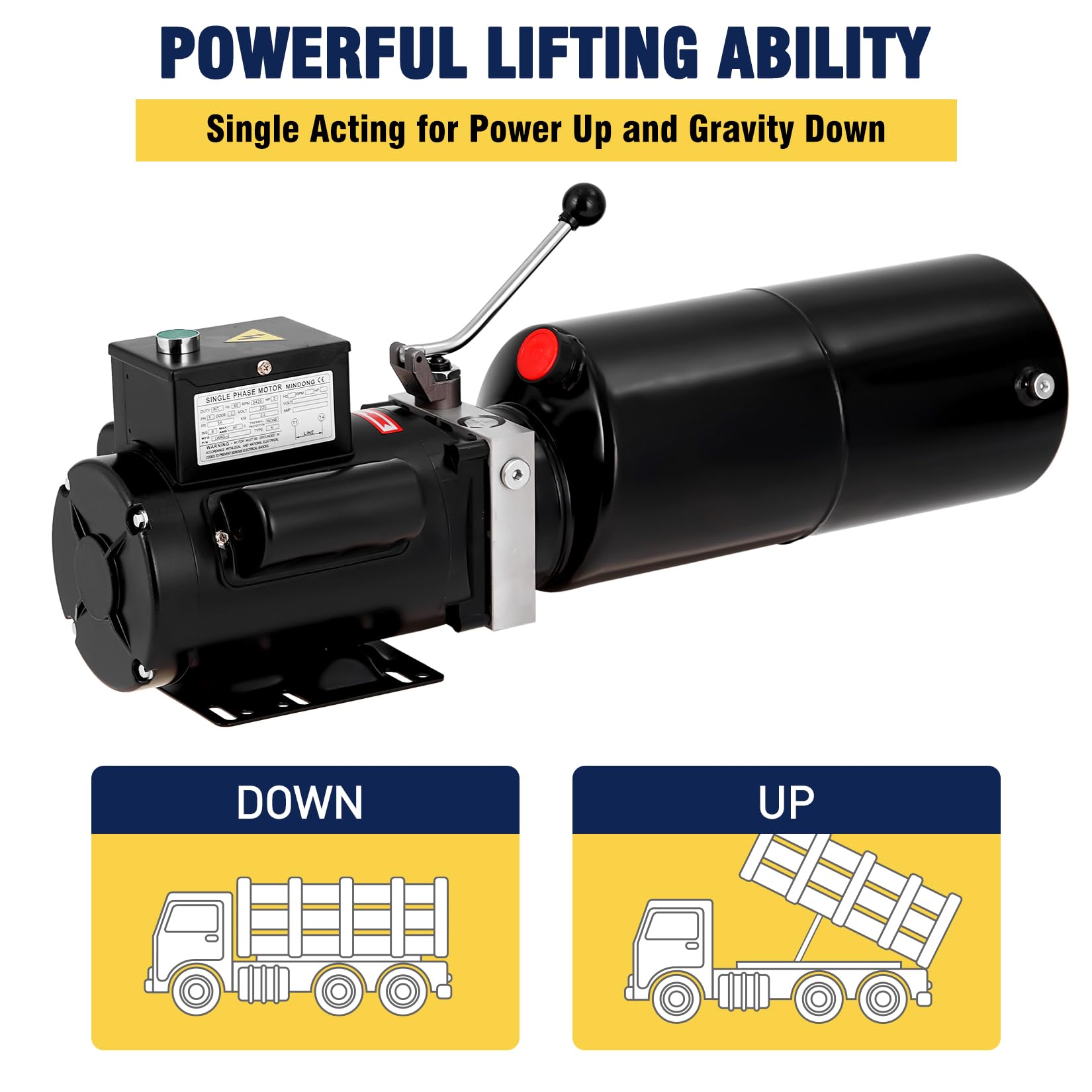 Litake Hydraulic Power Unit 220V 10.5 Quart Car Lift Hydraulic Pump ...