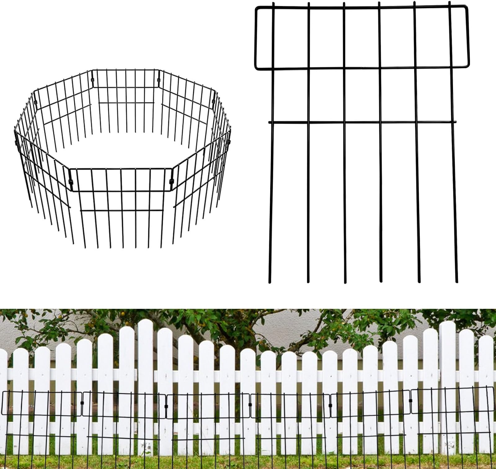 Amazon.com : 10 Pack Garden Animal Barrier Fence, No Dig Garden ...