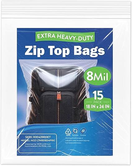 Amazon.com: Extra Large Ziplock Storage Bags, 5 Gallon Jumbo Zip Lock ...