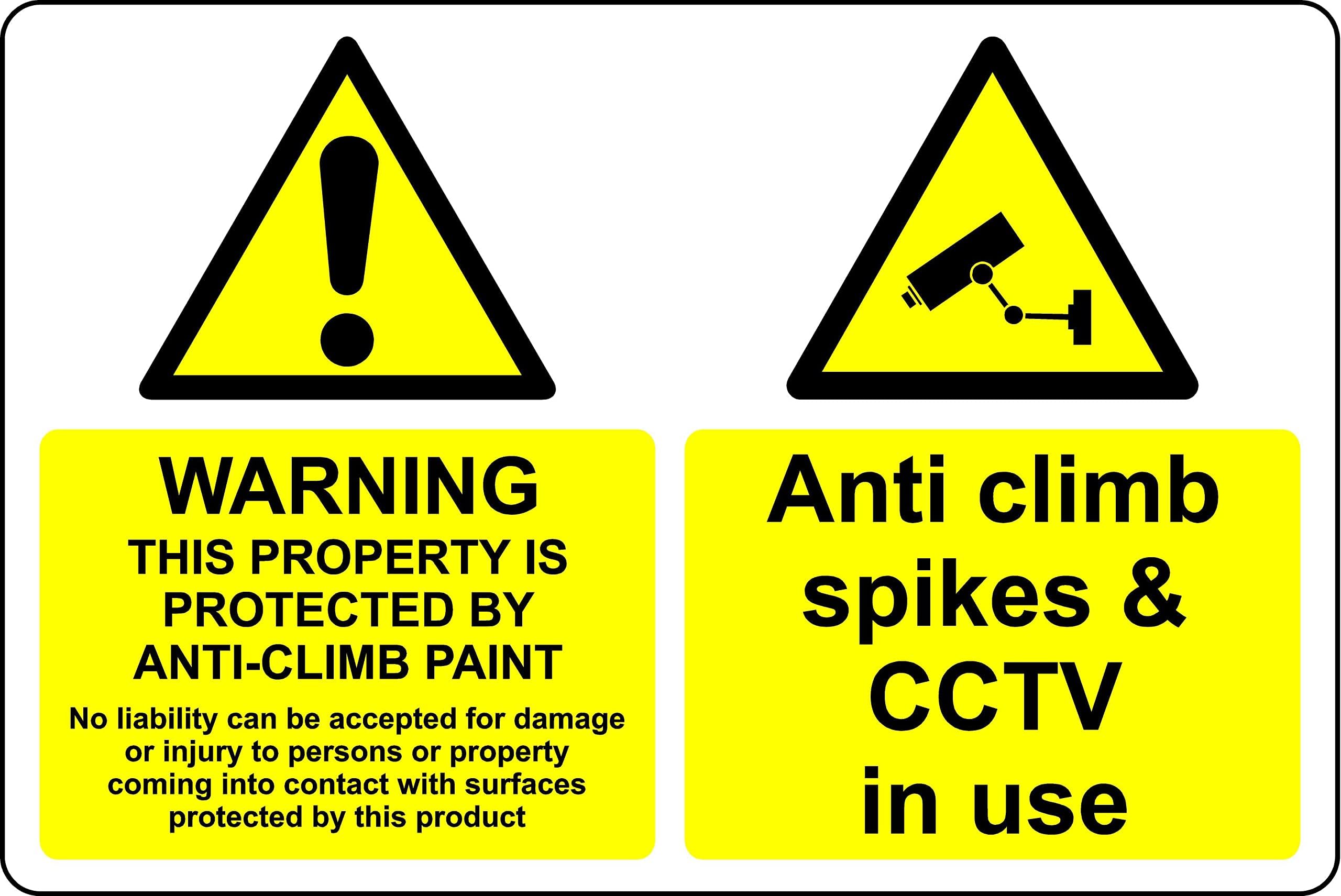 Anti vandal paint warning safety sign - 1.2mm Rigid plastic 300mm x ...
