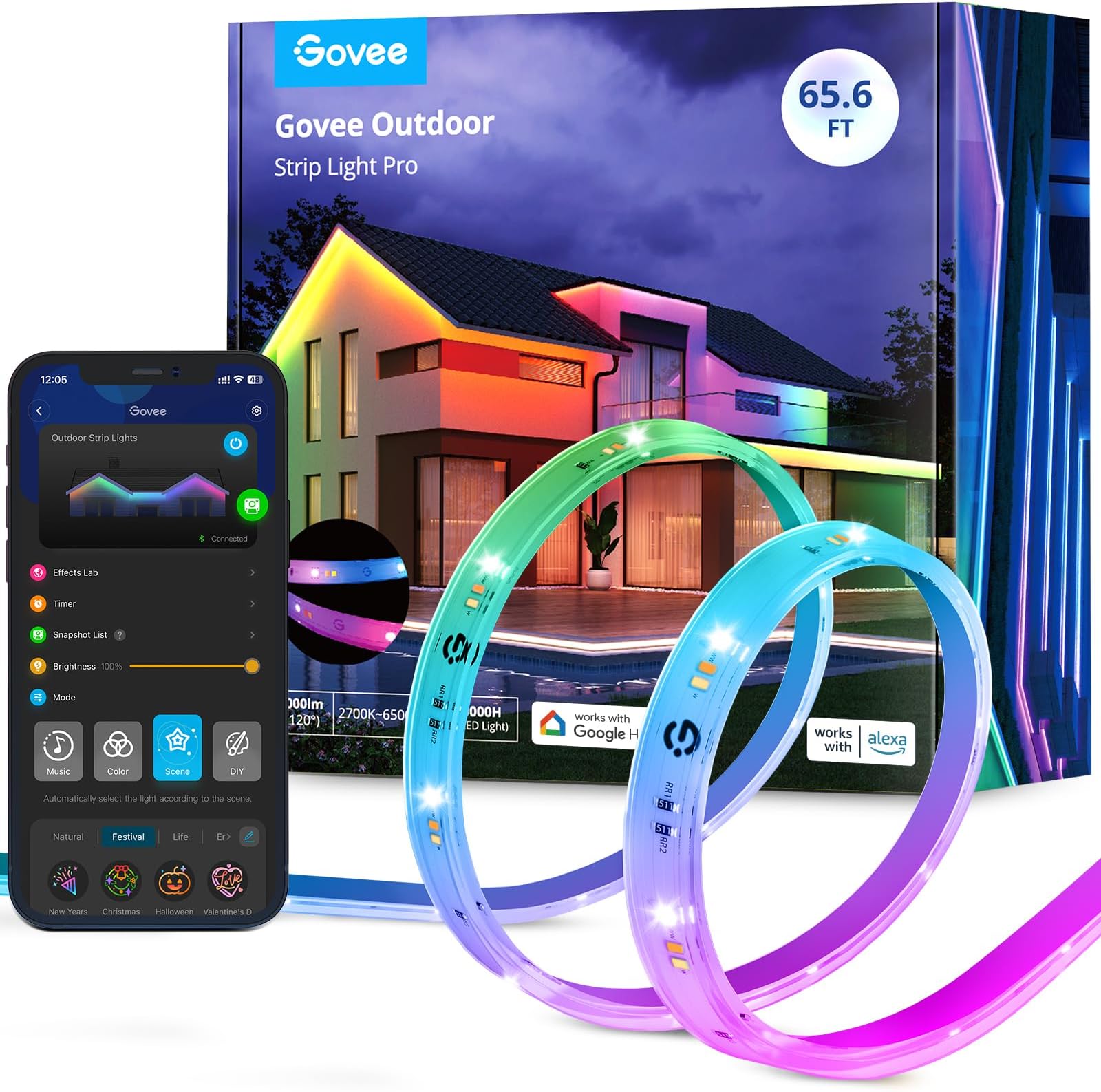 Amazon.com: Govee Outdoor LED Strip Lights RGBIC with Warm and Cold ...