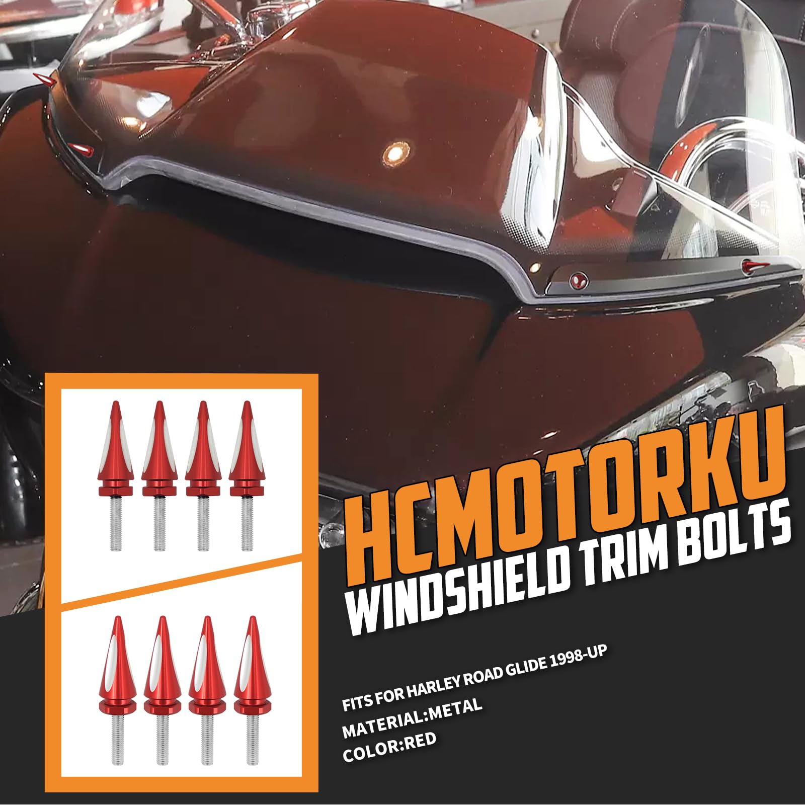 Spike Motorcycle Windshield Trim Harley Windshield Bolts Windscreen