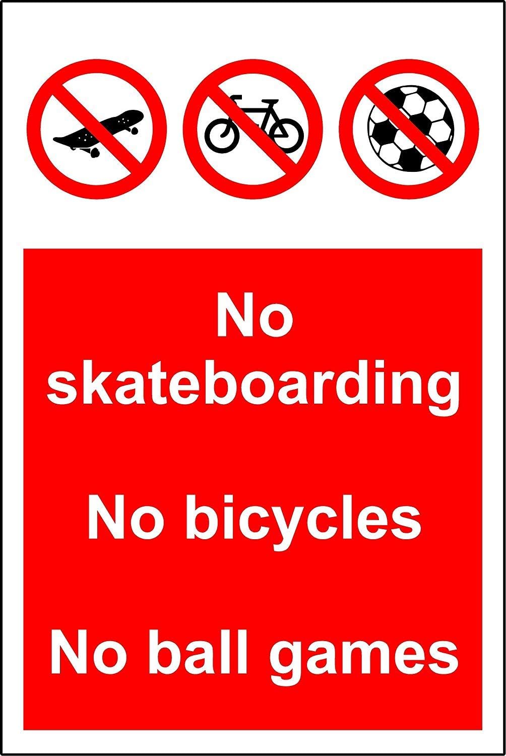 No ball games allowed safety sign - 3mm Aluminium sign (300mm x 200mm ...