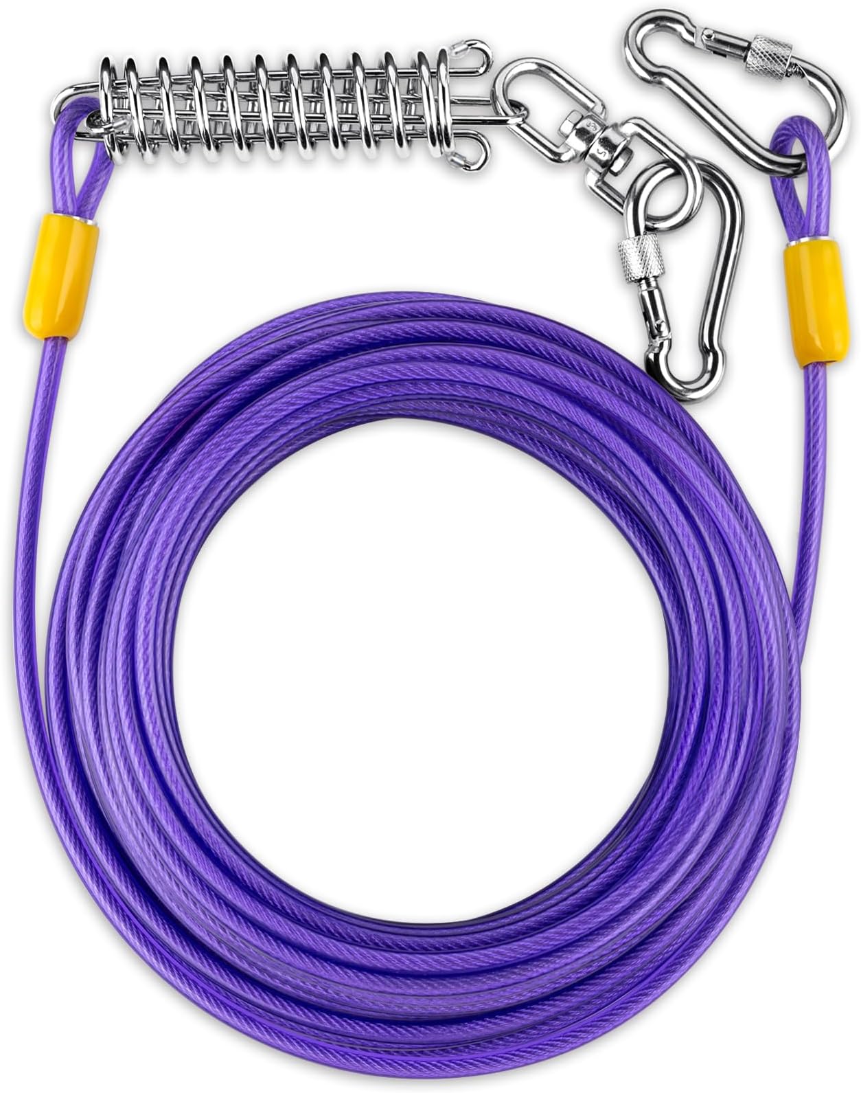 Amazon.com : Barpor Dog Tie Out Cable 50FT Update Spring Dog Runner for ...