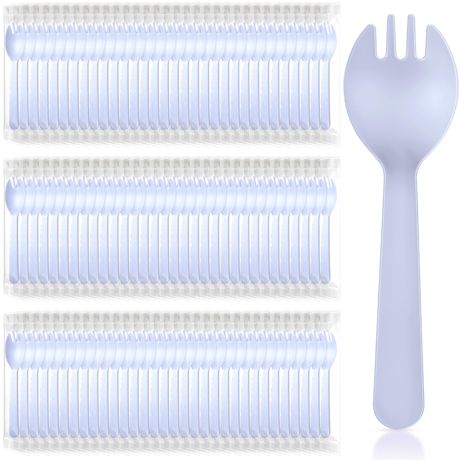 Amazon.com: Tioncy 150 Pcs Disposable Plastic Sporks Individually ...