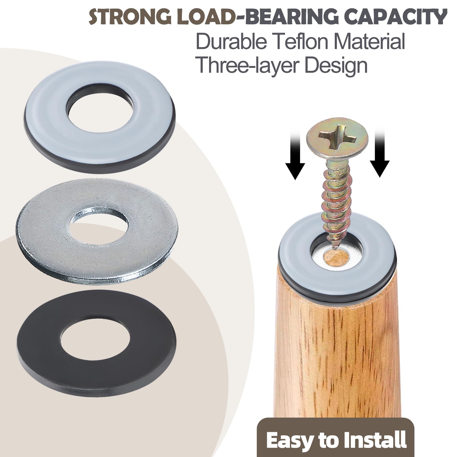 Snapklik.com : 1" Nail Furniture Sliders 24 Pack Chair Feet Sliders ...