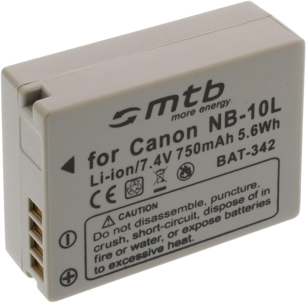 Batterie NB-10L pour Canon PowerShot G15, G1X, SX40 HS, SX50 HS ...