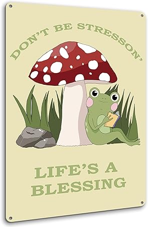 Amazon.com: Funny Cute Frog "Don't Be Stressin' Life's A Blessing ...