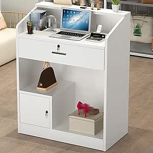 Amazon.com: Reception Desk Counter Table,Modern Cashier Front Desk ...