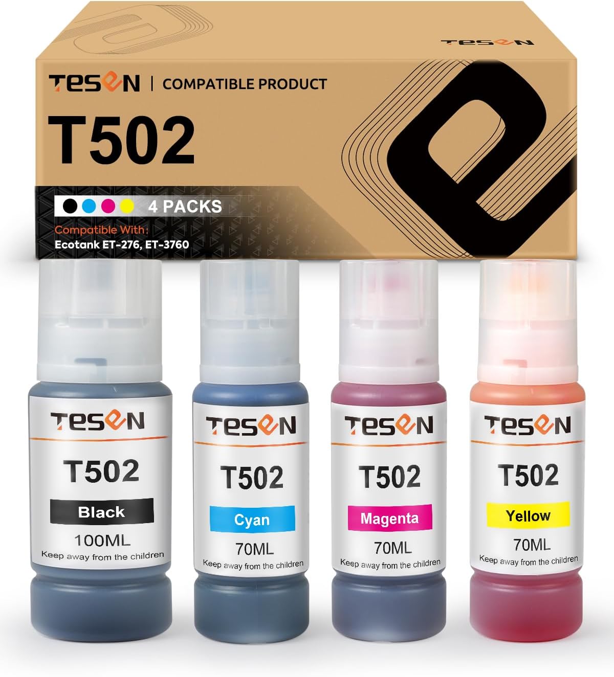 Amazon.com: TESEN T502 Compatible Refill Ink Bottle Replacement for 502 ...