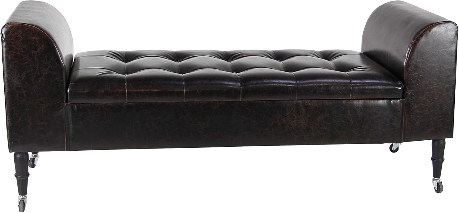 Amazon.com: Deco 79 56741 Cushioned Bench, Black : Home & Kitchen