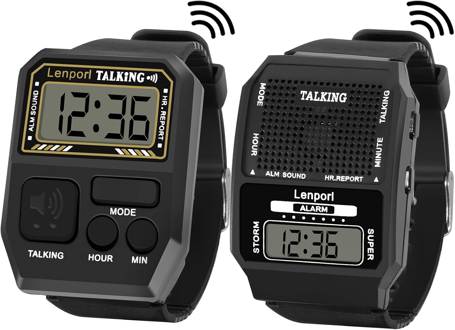 Amazon.com: Lenporl Talking Watch 2 Pack, English Talking Watches for The Blind, Clear Female ...