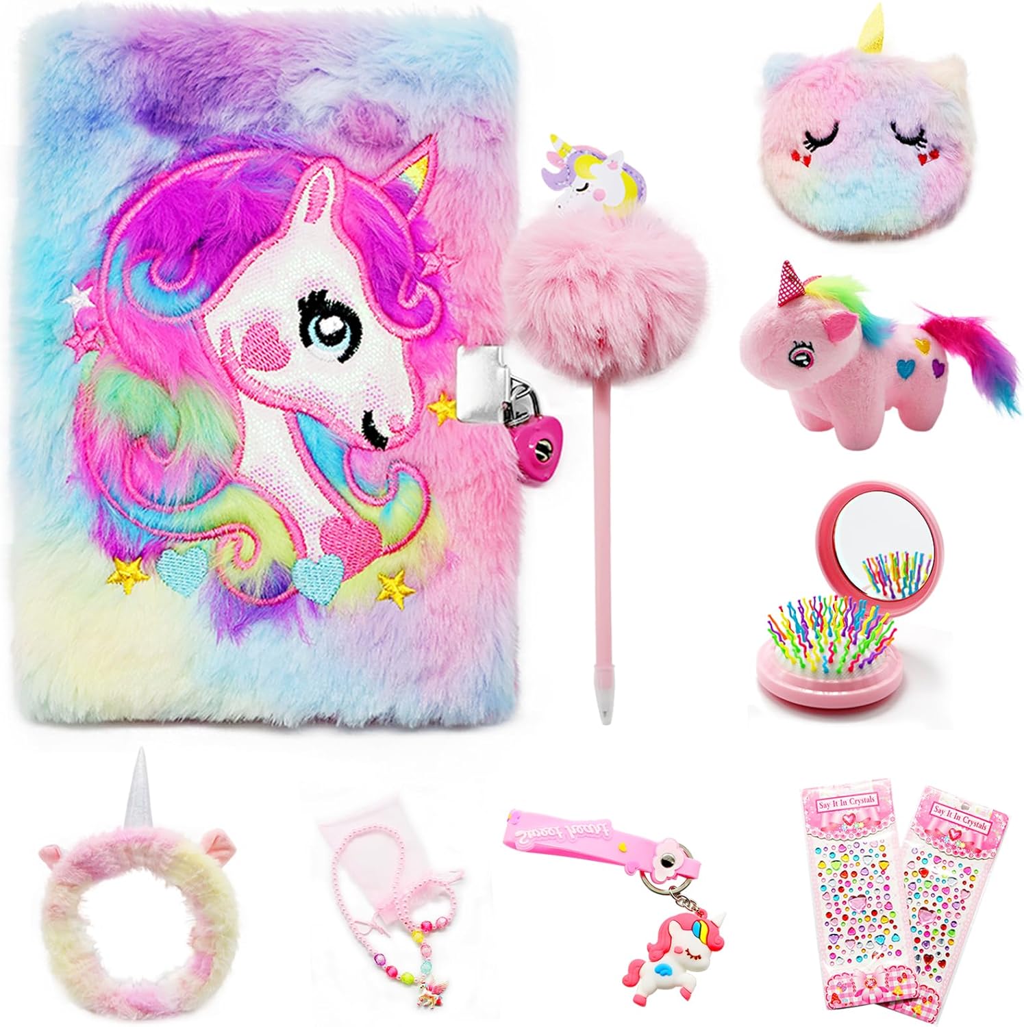 ICEBLUEOR Unicorn Secret Diary for Girls, Kids Diary with Lock and Keys ...