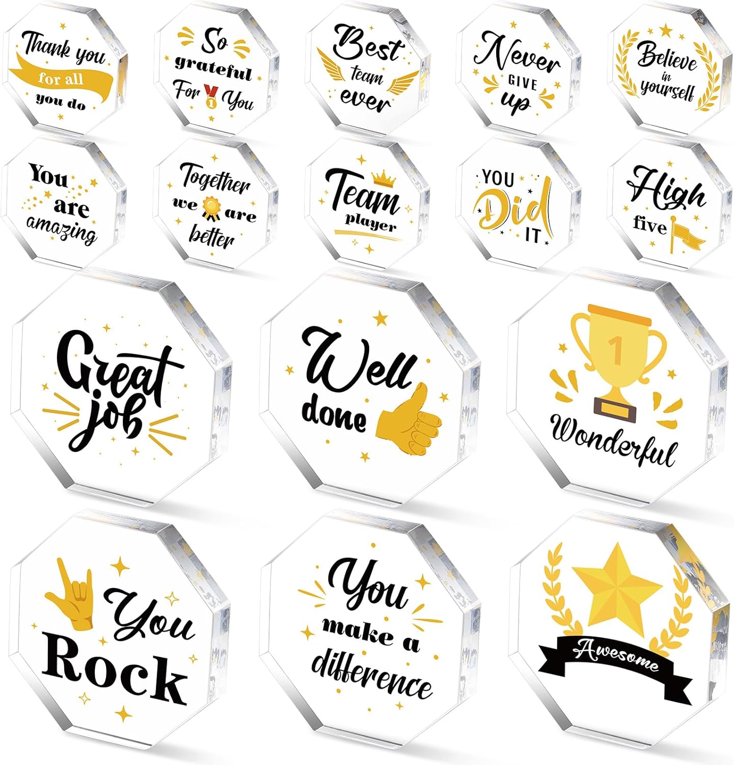 Amazon.com: Lyrow 16 Pcs Appreciation Acrylic Trophy Award Thank You ...