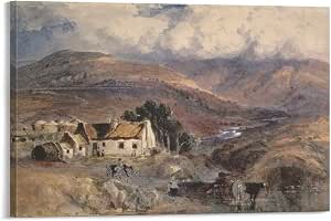 Amazon.com: Joseph Noel Paton - Scottish Landscape Canvas Art Poster ...