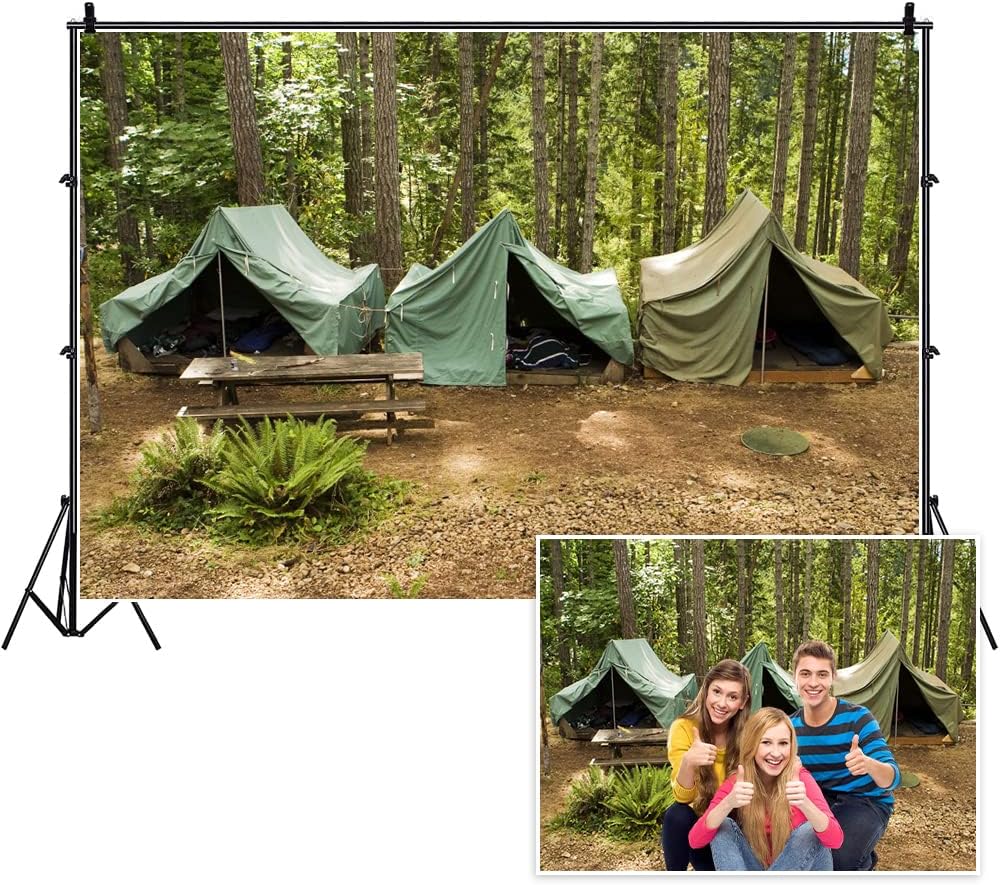 Amazon.com : Yeele 10x8ft Summer Camp Backdrop Scouts Forest Camping ...