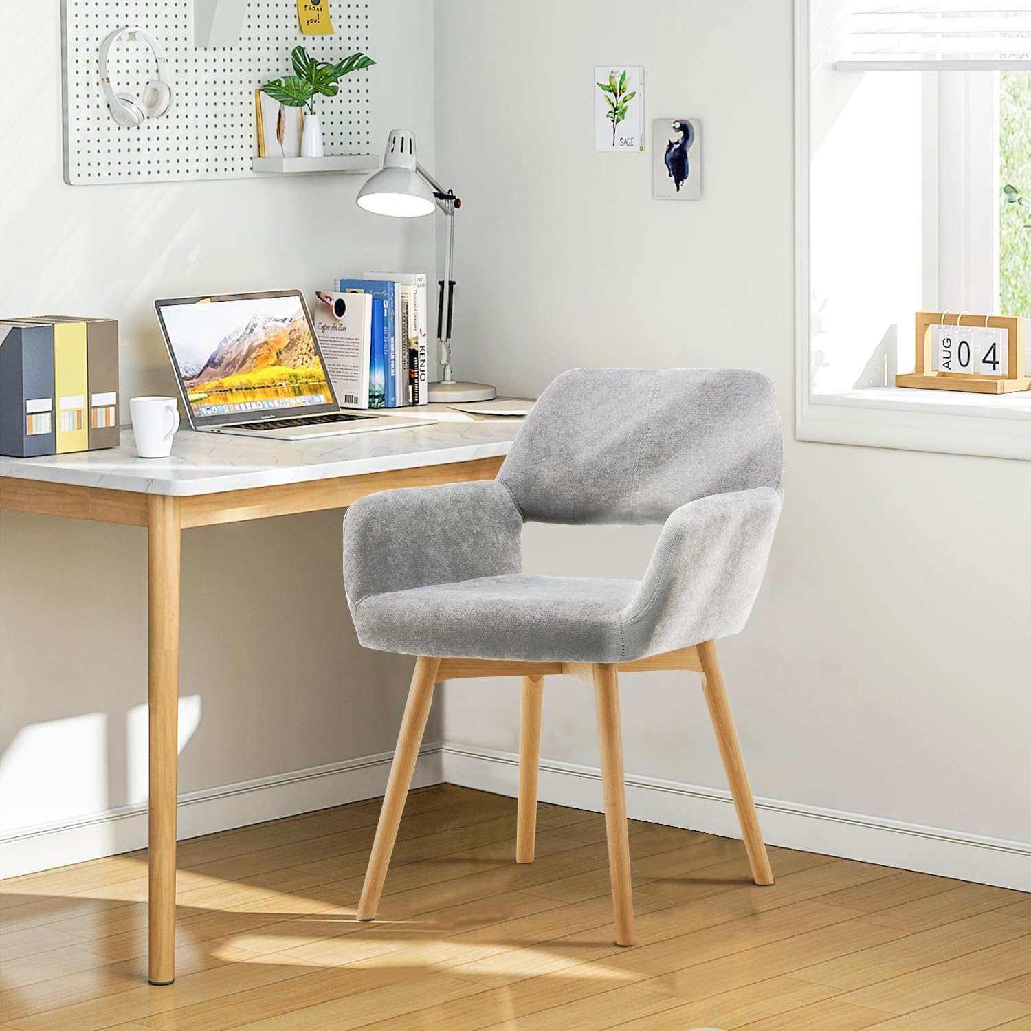 Amazon.com - YEEFY Desk Chair No Wheels Comfy Accent Chair for Living ...