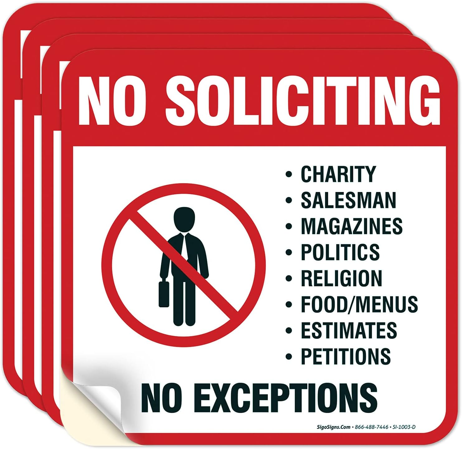 Amazon.com : OSHA Notice Sign - No Soliciting | Vinyl Label Decal ...