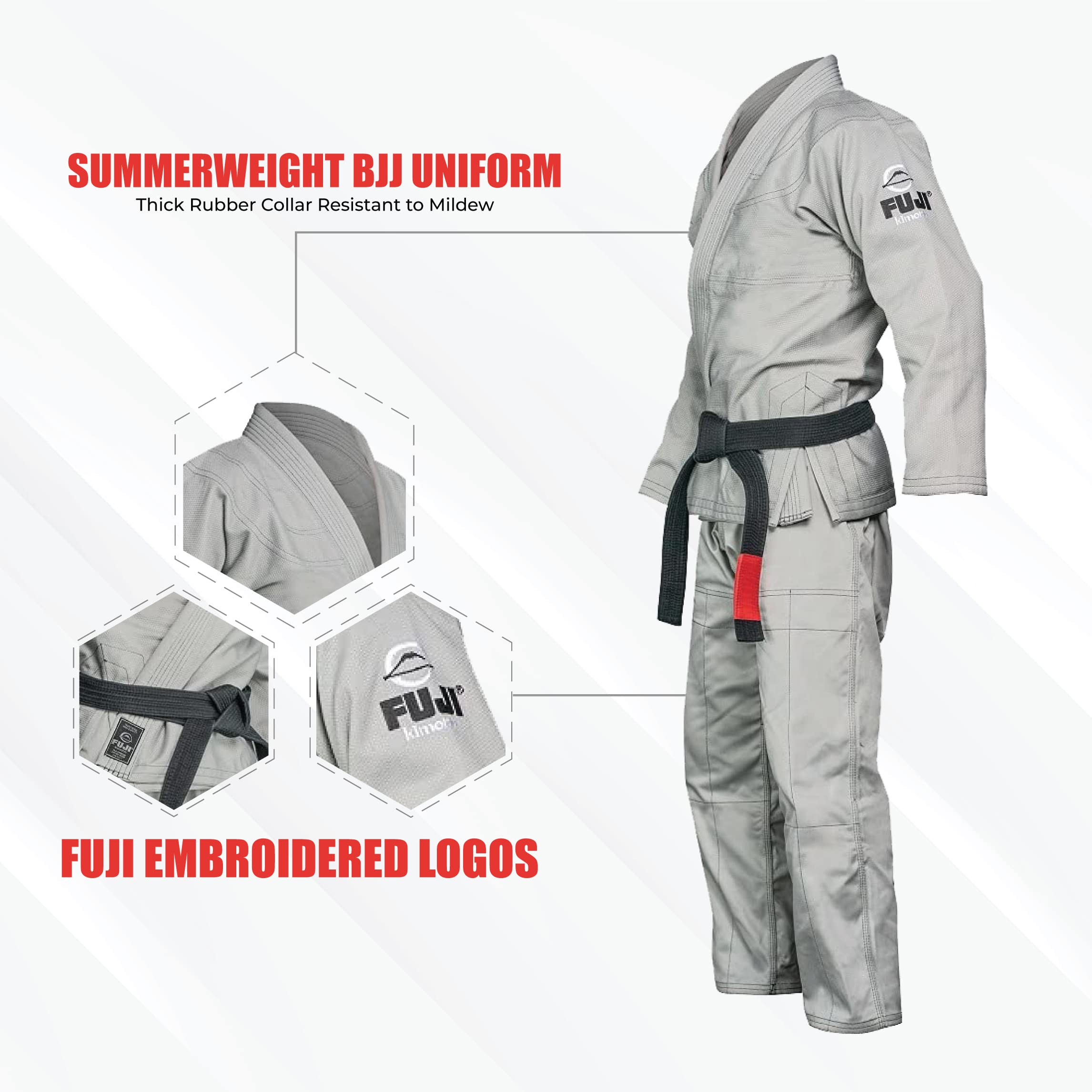 Snapklik.com : FUJI Lightweight BJJ Gi Grey