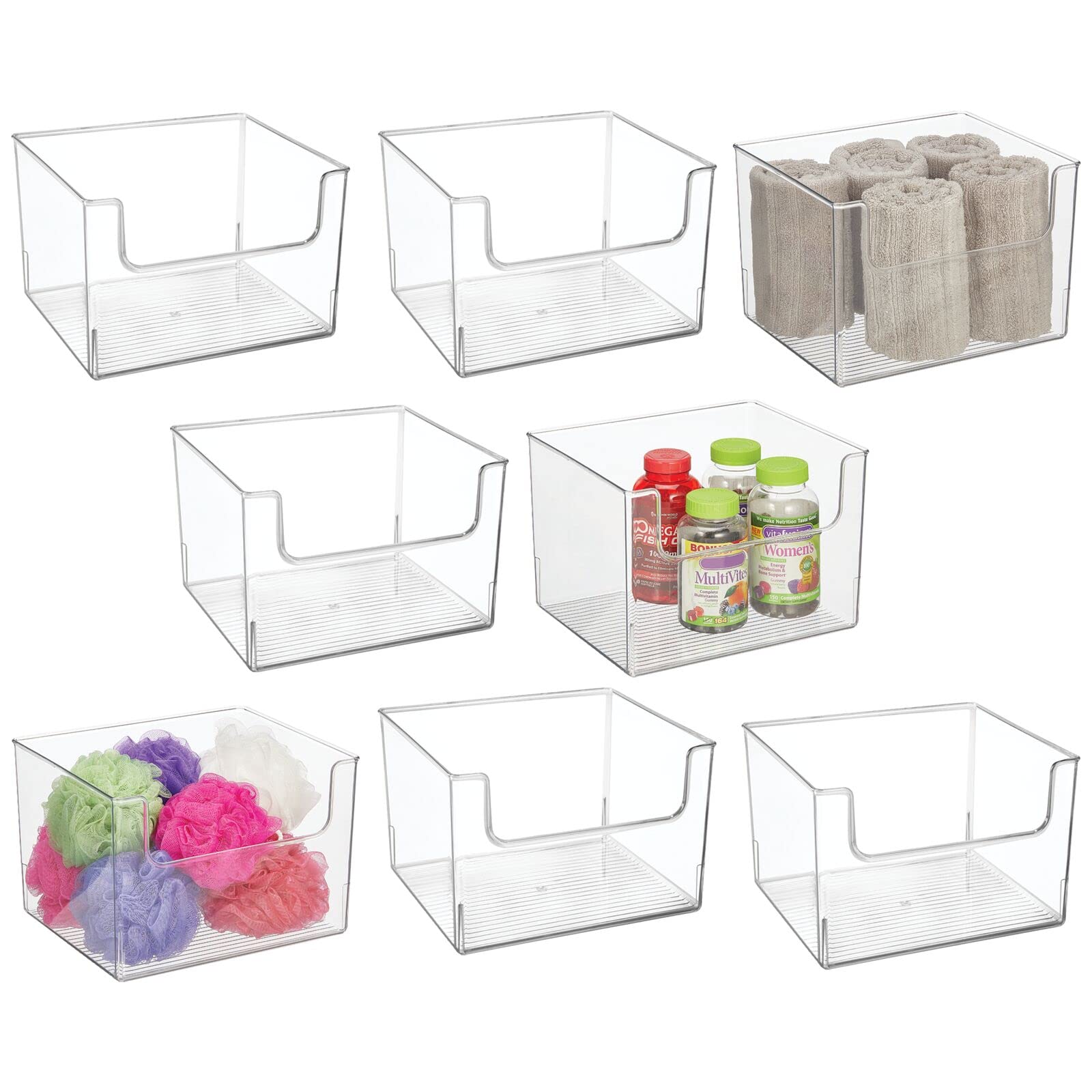 mDesign Plastic Open Front Dip Bin for Bathroom Storage - Bathroom ...