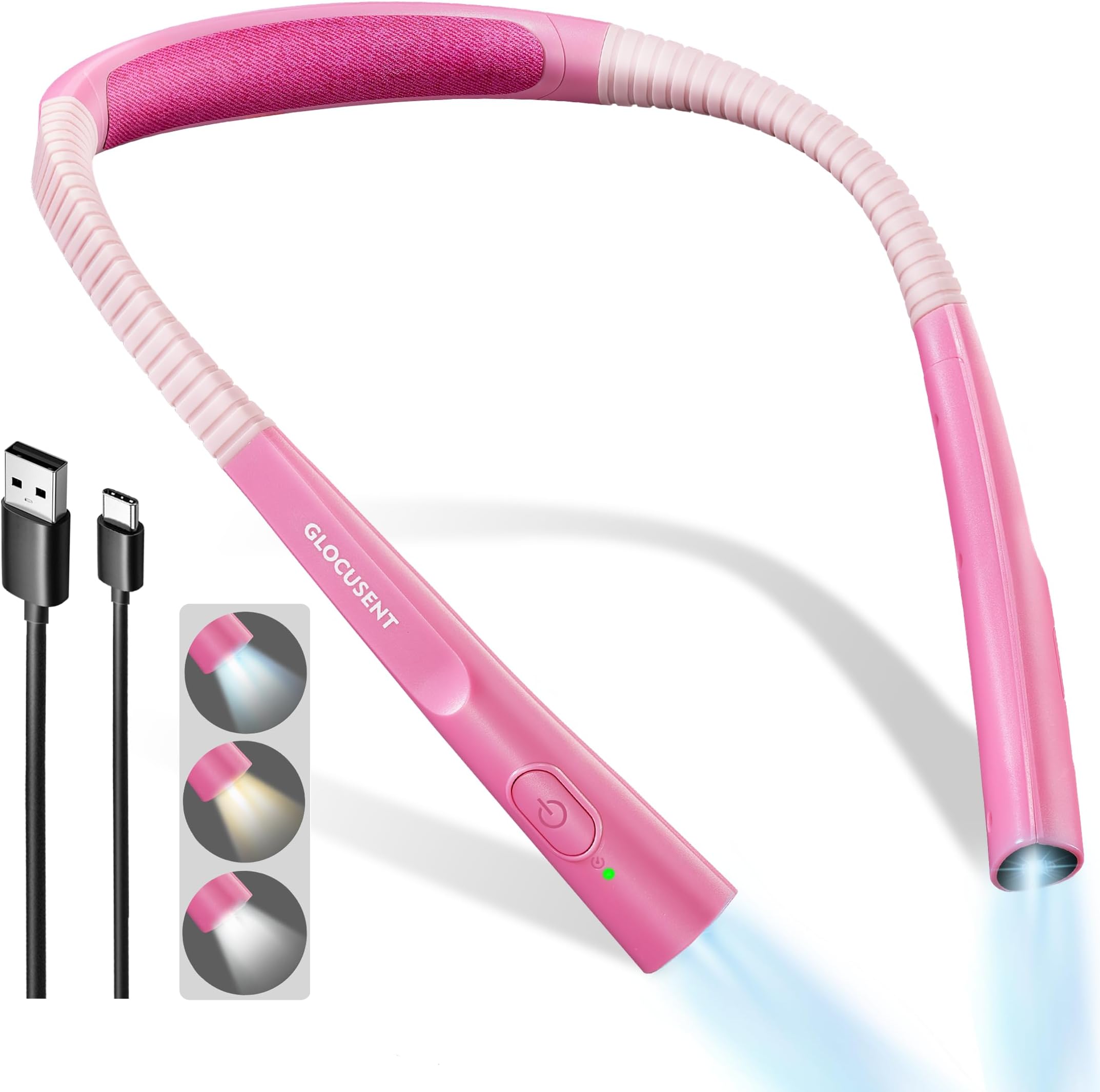Glocusent Upgraded LED Neck Reading Light, Book Light for Reading in ...