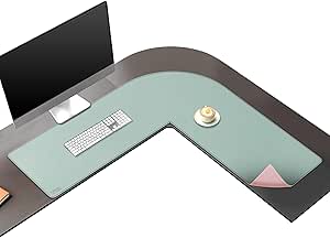 Vyaaa L Shaped Desk Mat, 100×100×33cm L Leather Desk Pad, PU Leather ...