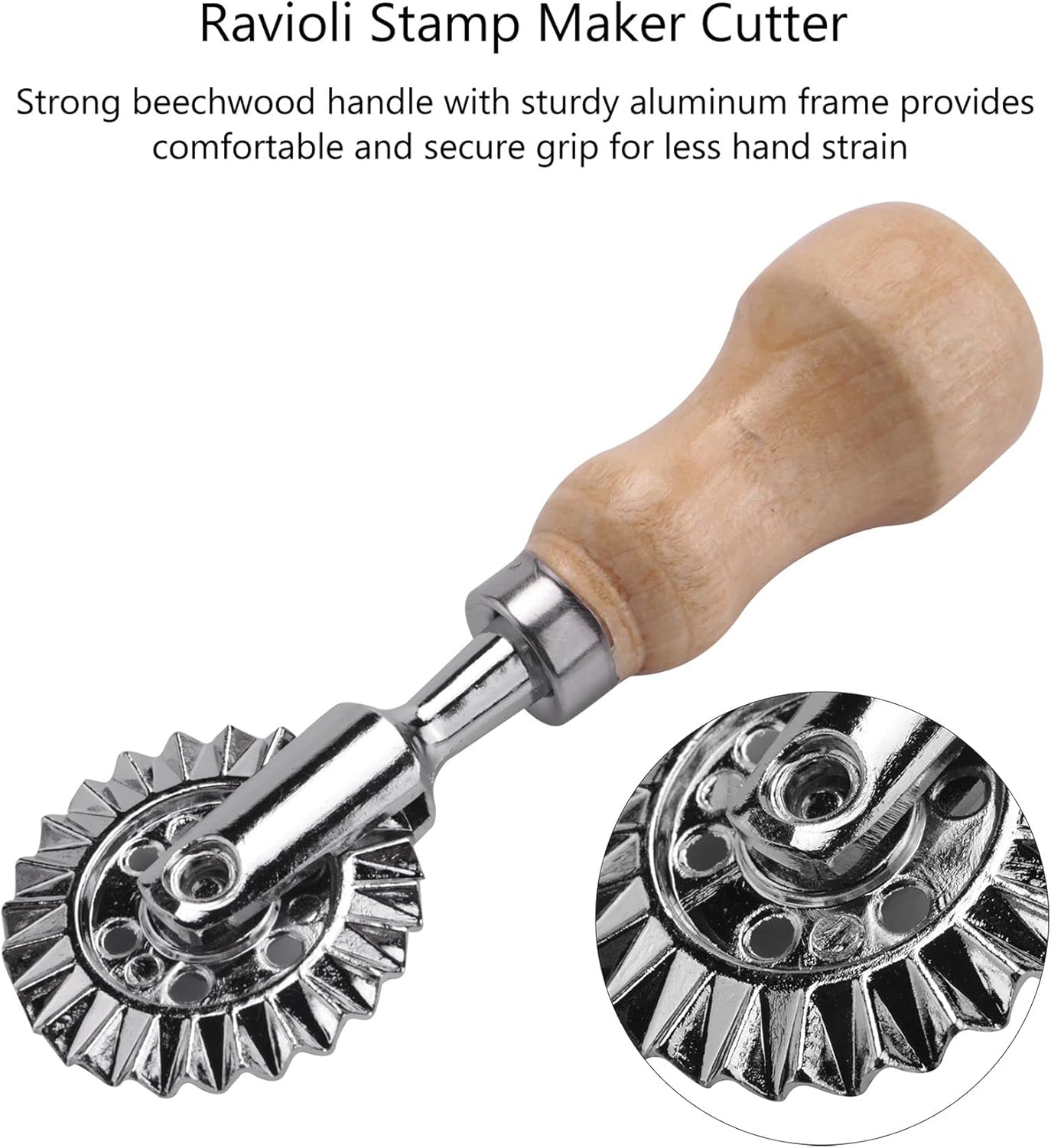 Ravioli Stamp Maker Cutter with Wheel Set, Mold with Handle for Fluted ...